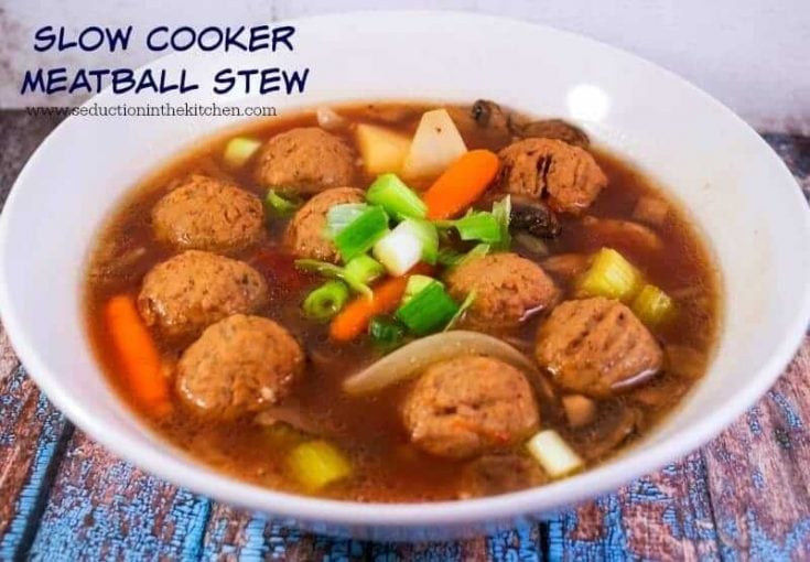 ? Slow Cooker Meatball Stew {Simple Budget Friendly Soup}