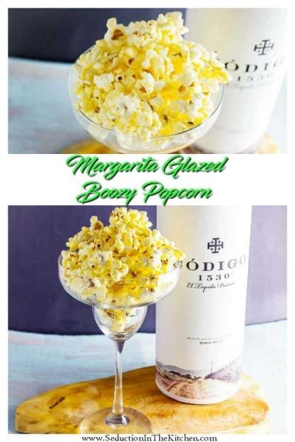 Margarita Glazed {Boozy} Popcorn - Seduction In The Kitchen