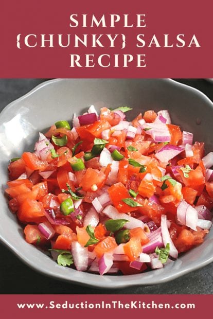 Simple Chunky Salsa Recipe {Pico De Gallo Salsa}
