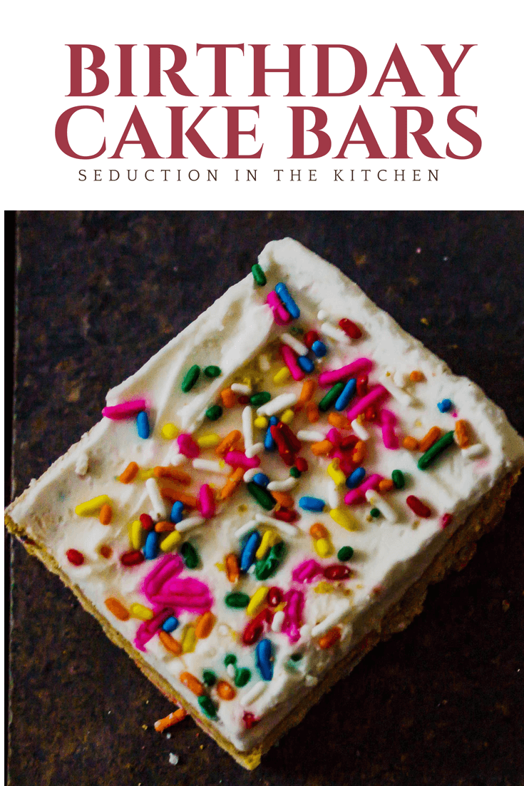 Birthday Cake Bars {Cake Batter Cookie Bars} - Seduction in the Kitchen