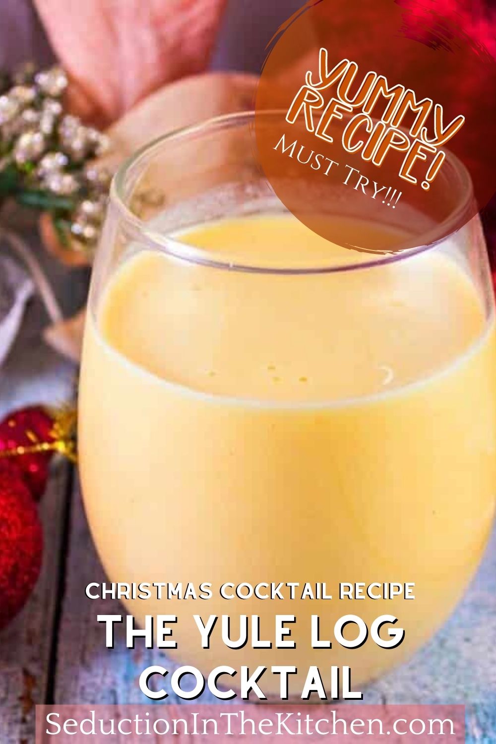 The Yule Log Cocktail {Eggnog Cocktail With Fireball Whisky}
