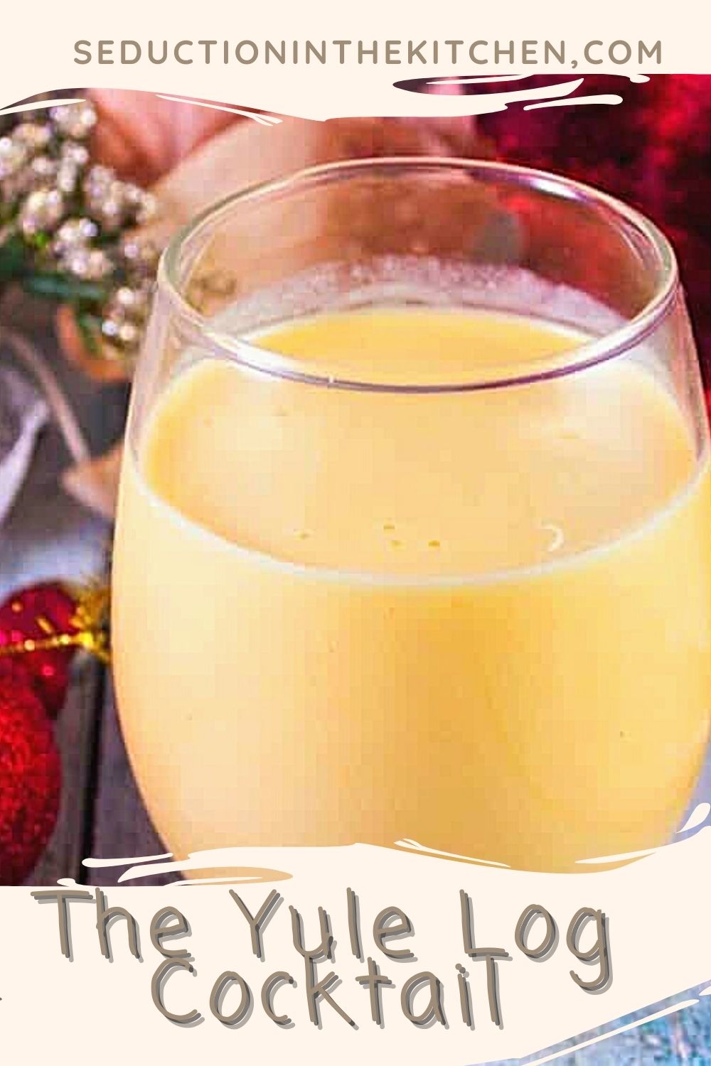 The Yule Log Cocktail {Eggnog Cocktail With Fireball Whisky}