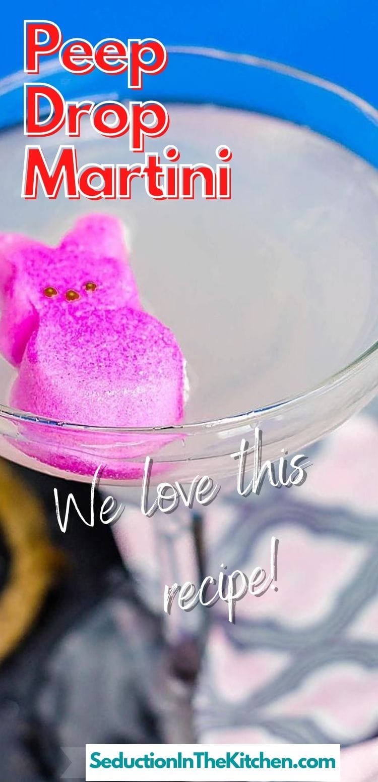 Peep Drop Martini {Fun Marshmallow Peeps Cocktail}