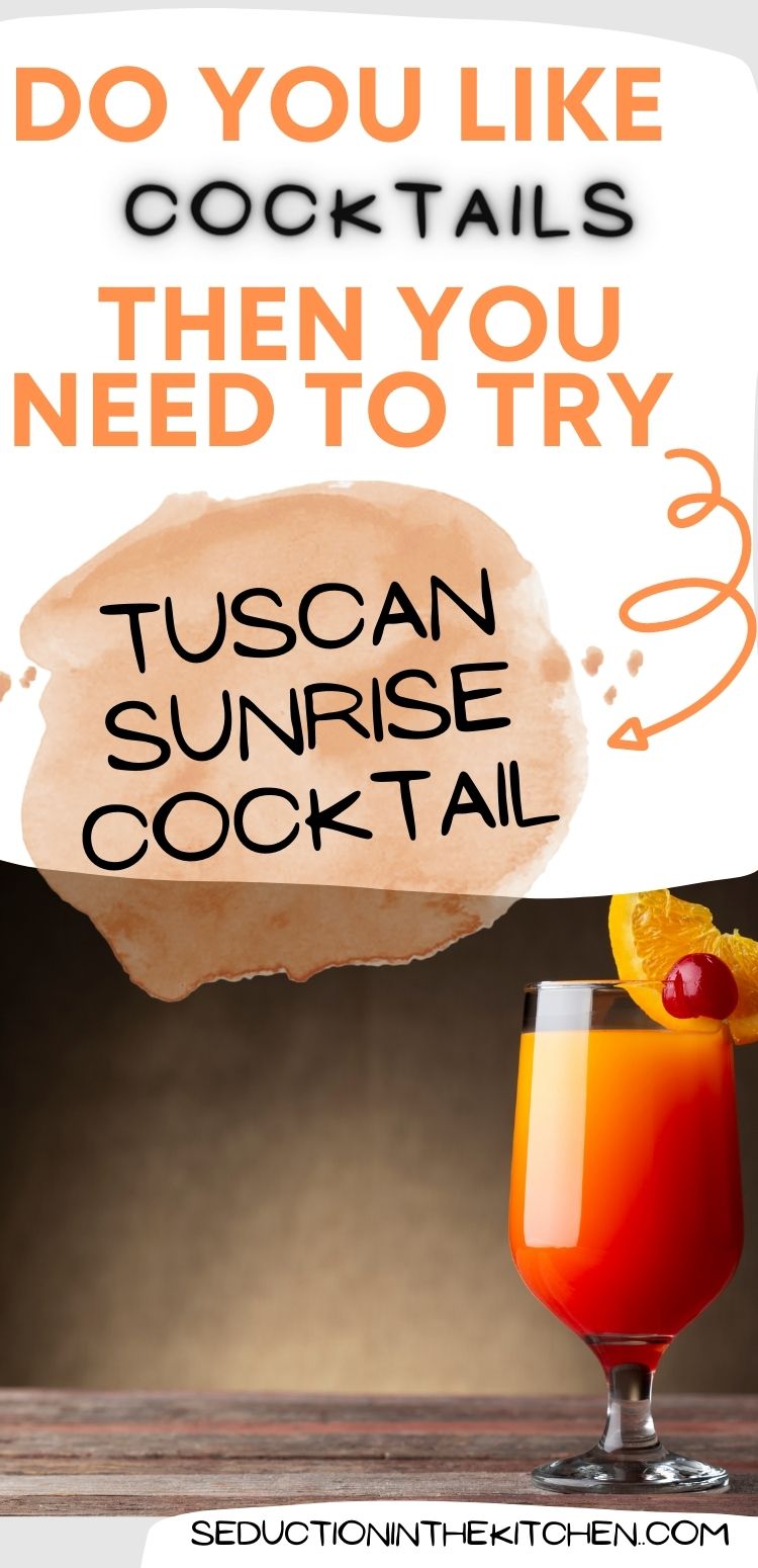 Tuscan Sunrise Cocktail {Easy Mixed Drink Recipe}