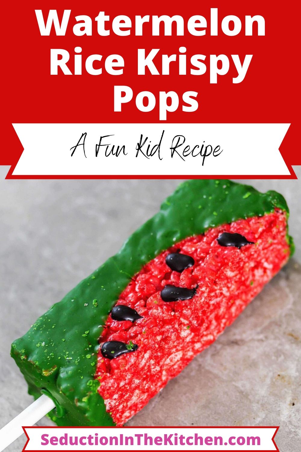 Watermelon Rice Krispy Pops {Fun Kid Recipe}