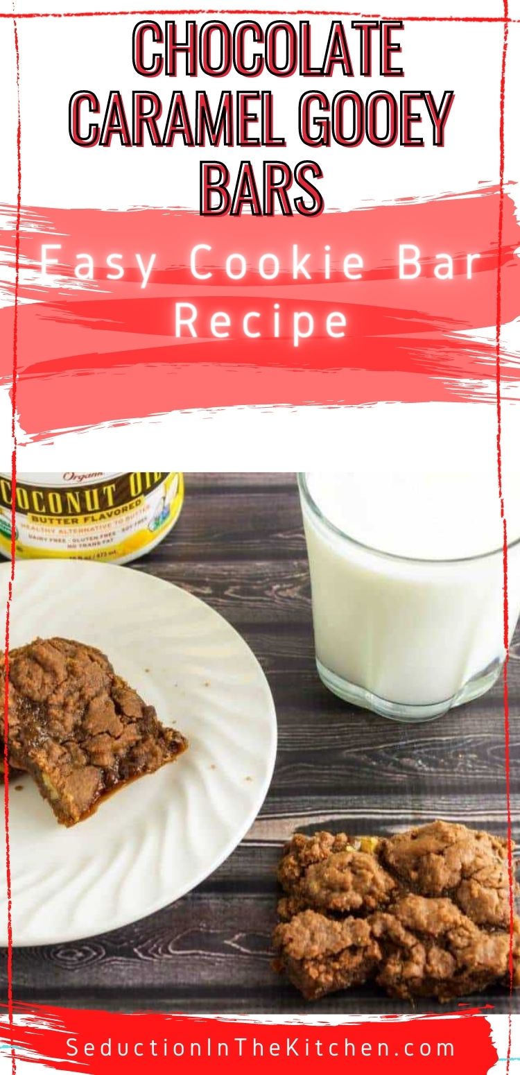 Chocolate Caramel Gooey Bars {Easy Cake Mix Bar Cookies}